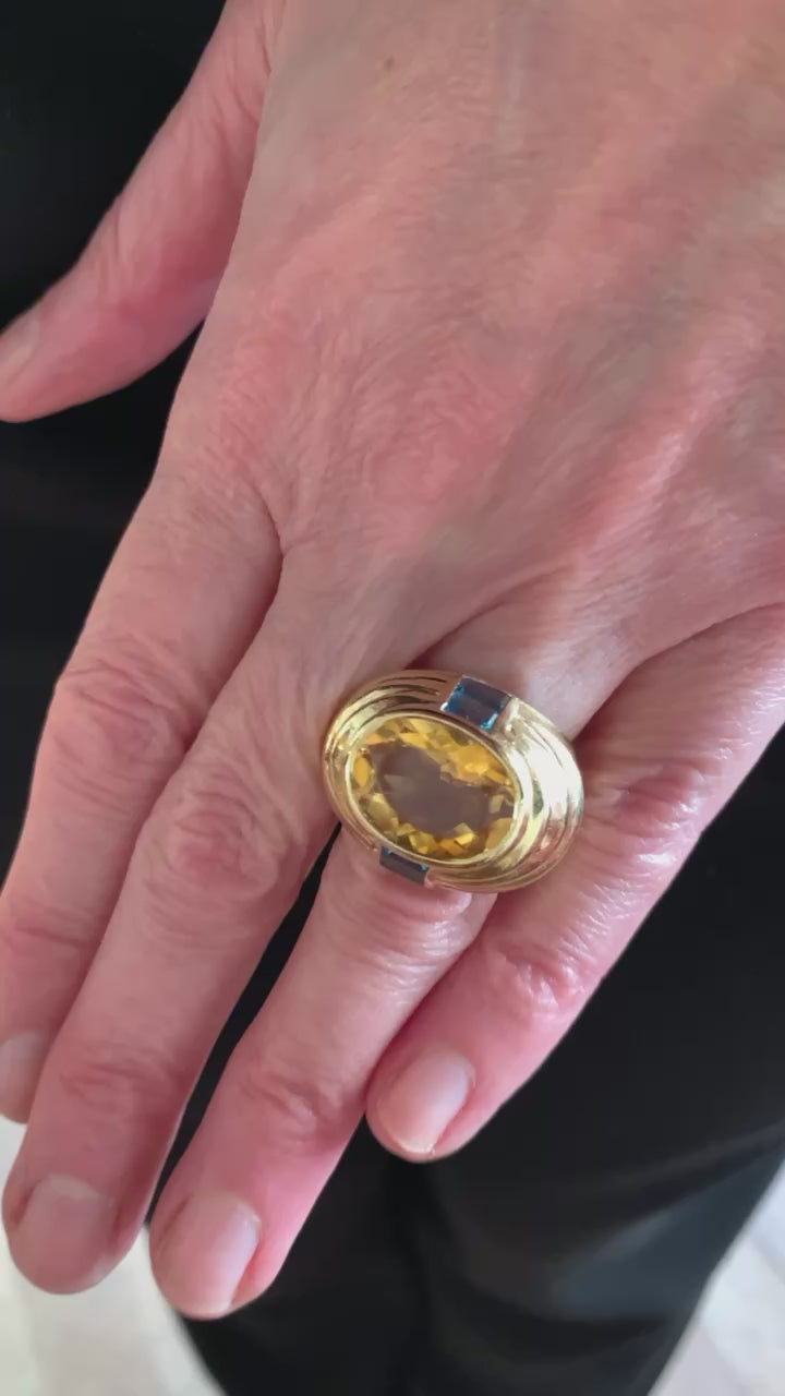 Bague Cocktail / Bagues Vintage - Bague Fred Citrine Topazes Or Jaune ...